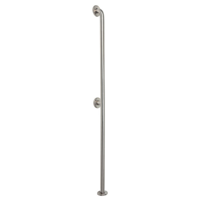 Stainless Steel Wall to Floor Vertical Grab Bar, Satin Finish