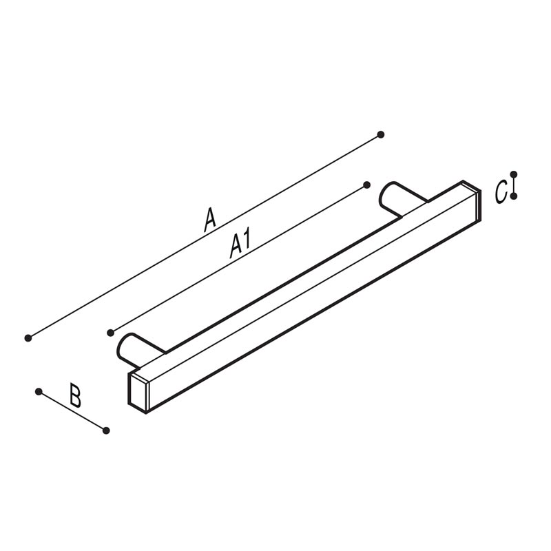 Family Series Square Design Straight Grab Bar