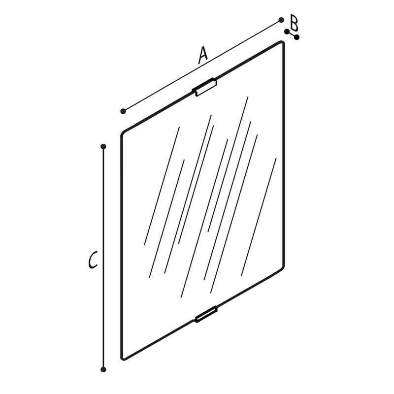 Tilting mirror with safety glass