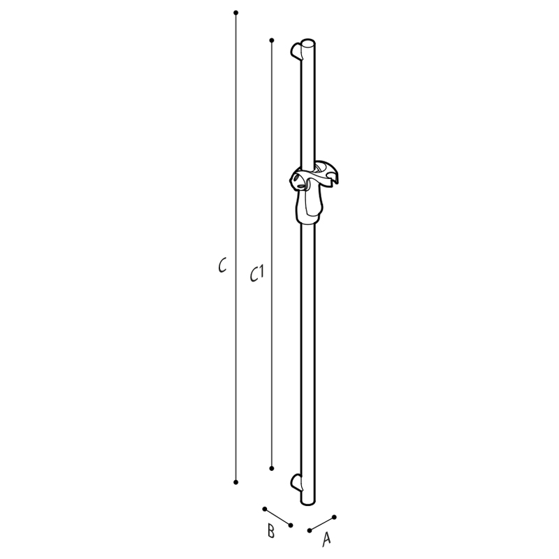 Prestigio Plus Straight 48" Grab Bar with Adjustable Hand Shower Holder